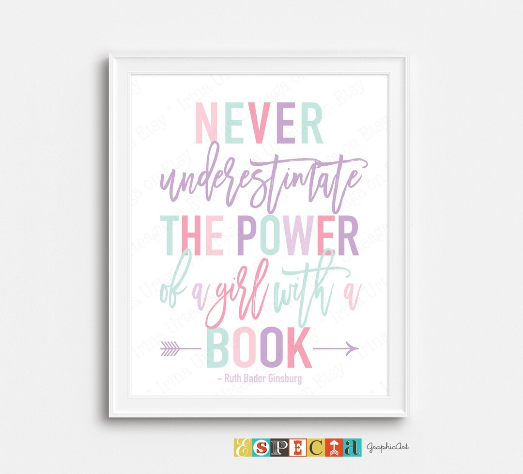 Never Underestimate the Power of a Girl With a Book, Printable ...