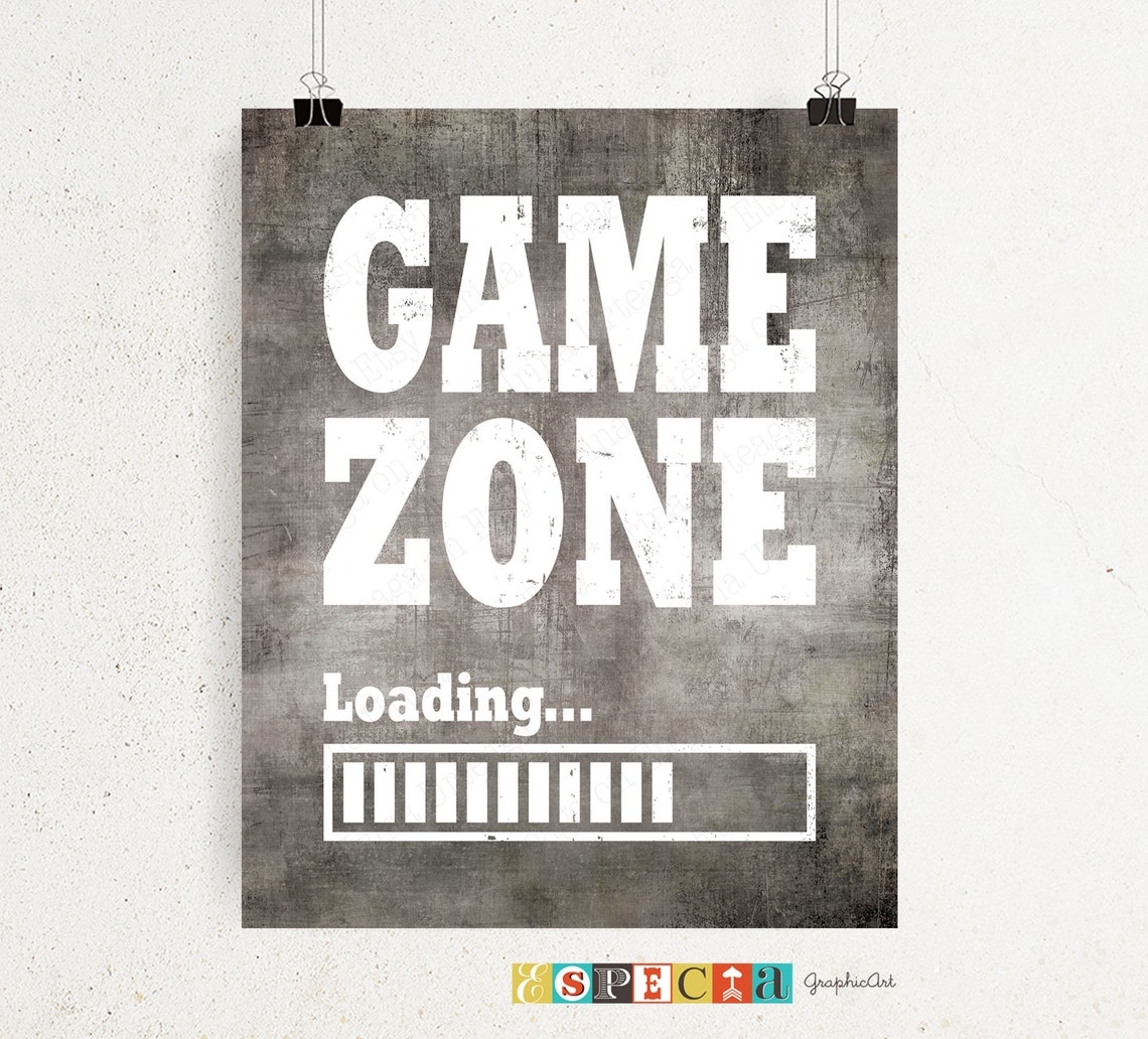Game Zone Sign Printable Wall Art for Teen Boy Gaming Room | Etsy