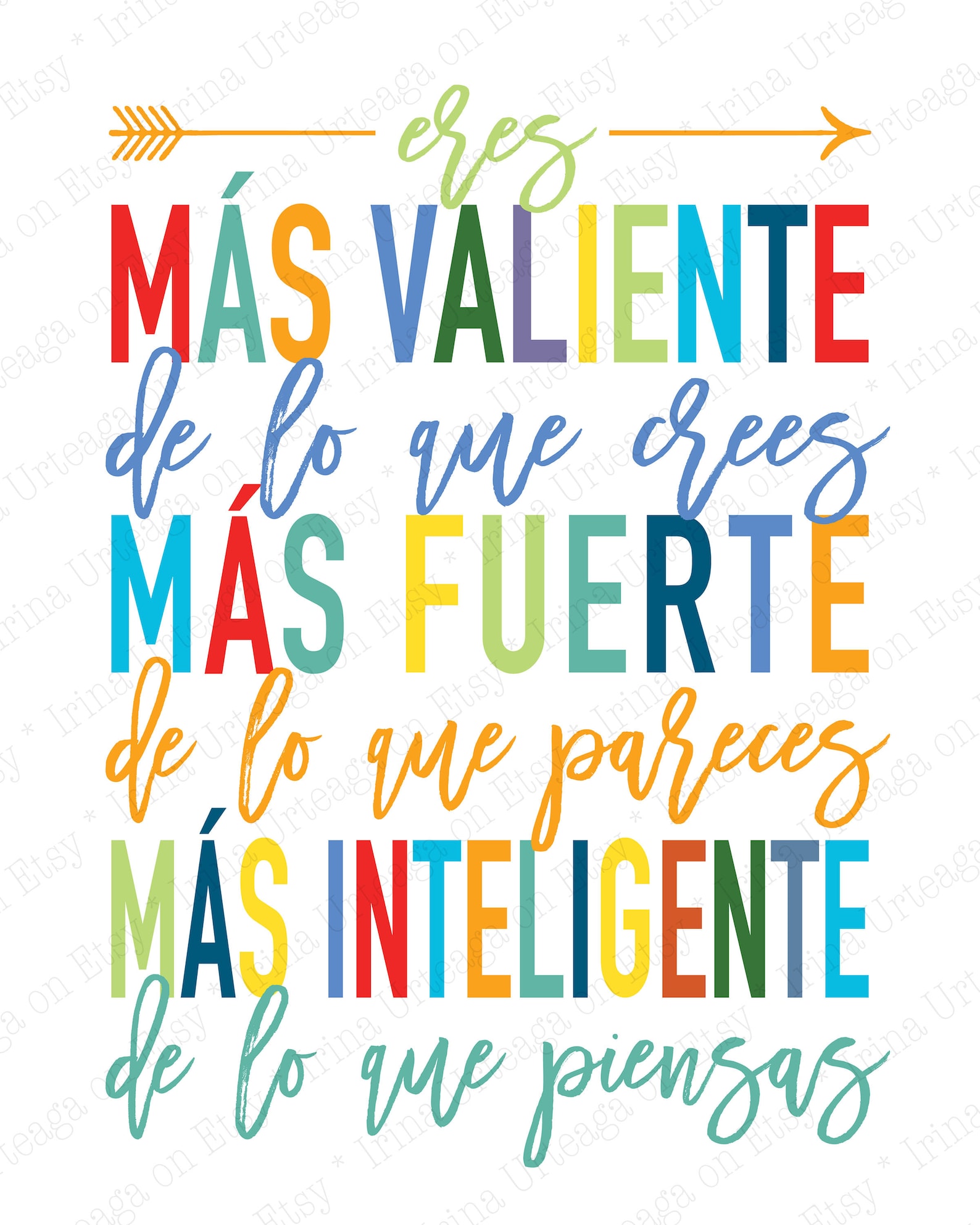 Printable Poster in Spanish for DIY Kids Room Decor You Are | Etsy