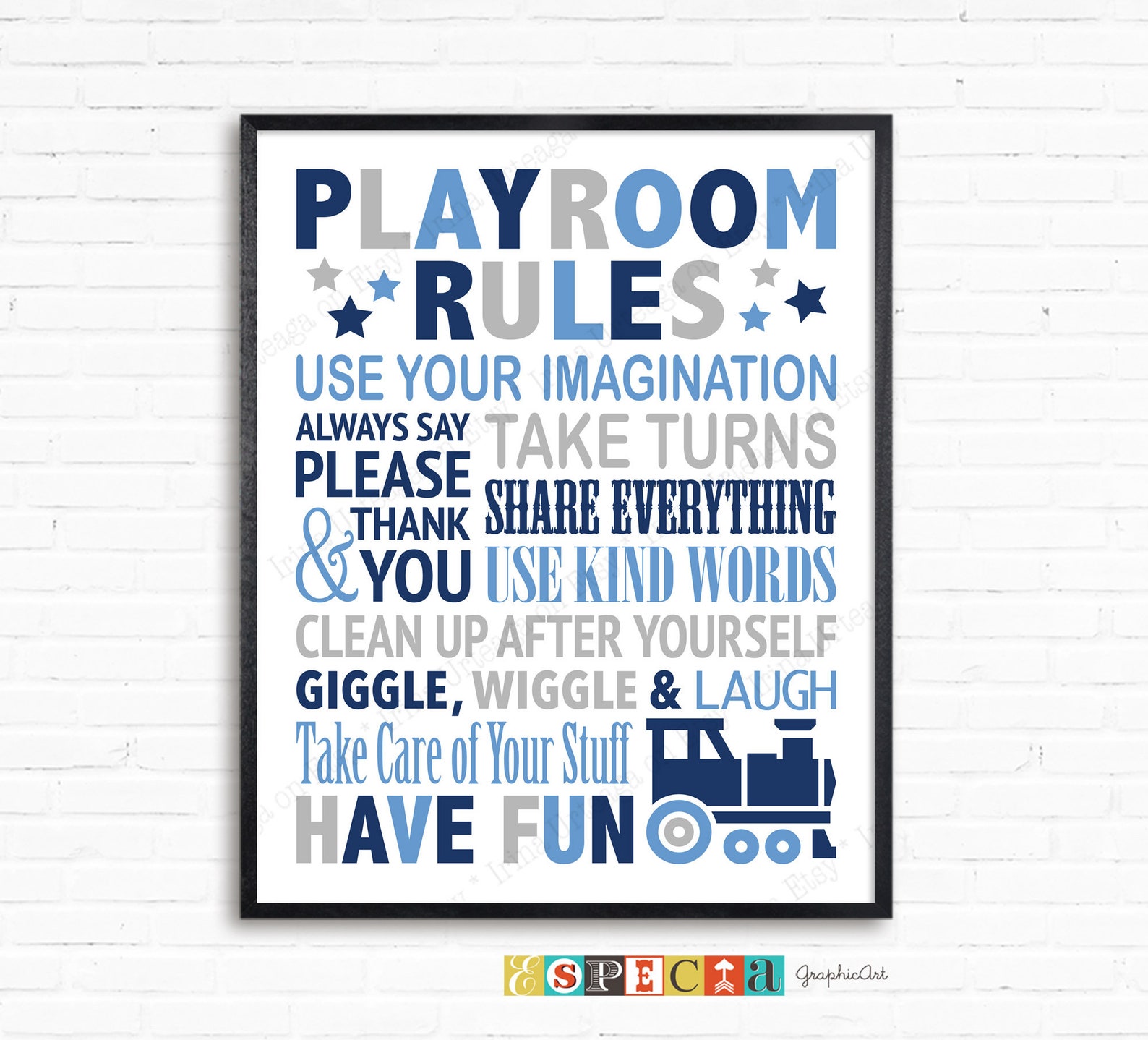 Playroom Rules PRINTABLE Wall Art 8x10 11x14 16x20 Digital | Etsy