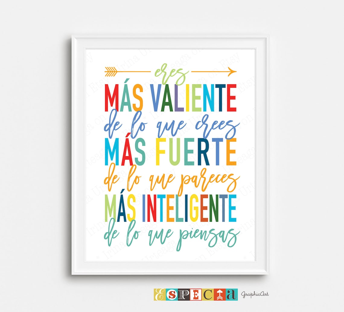 Printable Poster in Spanish for DIY Kids Room Decor You Are | Etsy