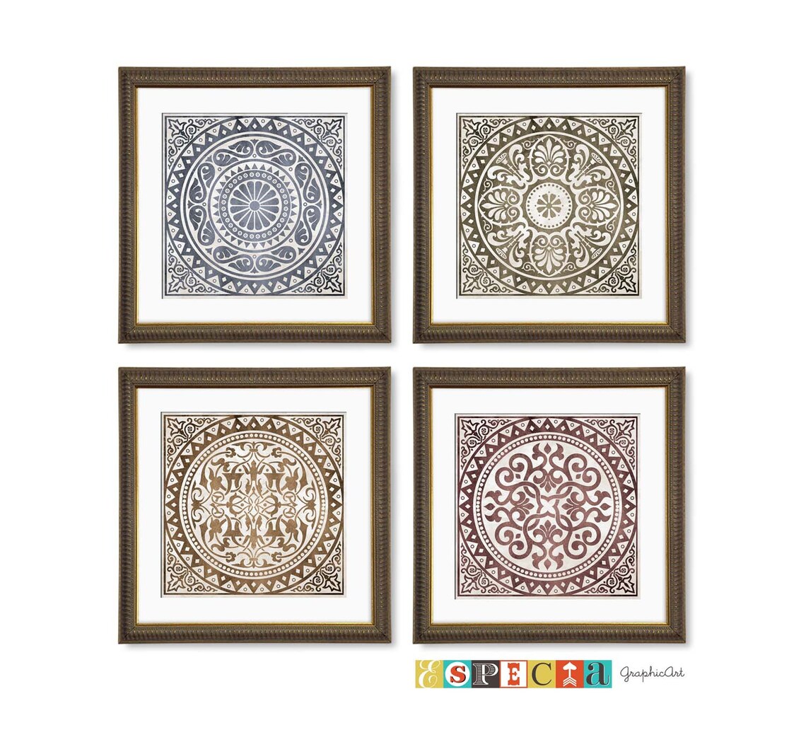Digital Tiles Medallion Motif Ornate Art Prints Mosaic Tile - Etsy