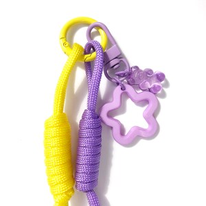Cute Paracord Bag Charm, Star With Bear Keychain, Kawaii Rope Accessory ...