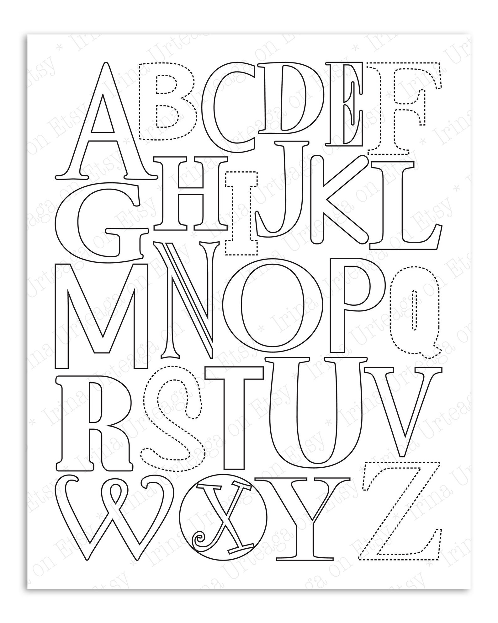 Printable Alphabet Coloring Poster for Kids Entertainment DIY - Etsy