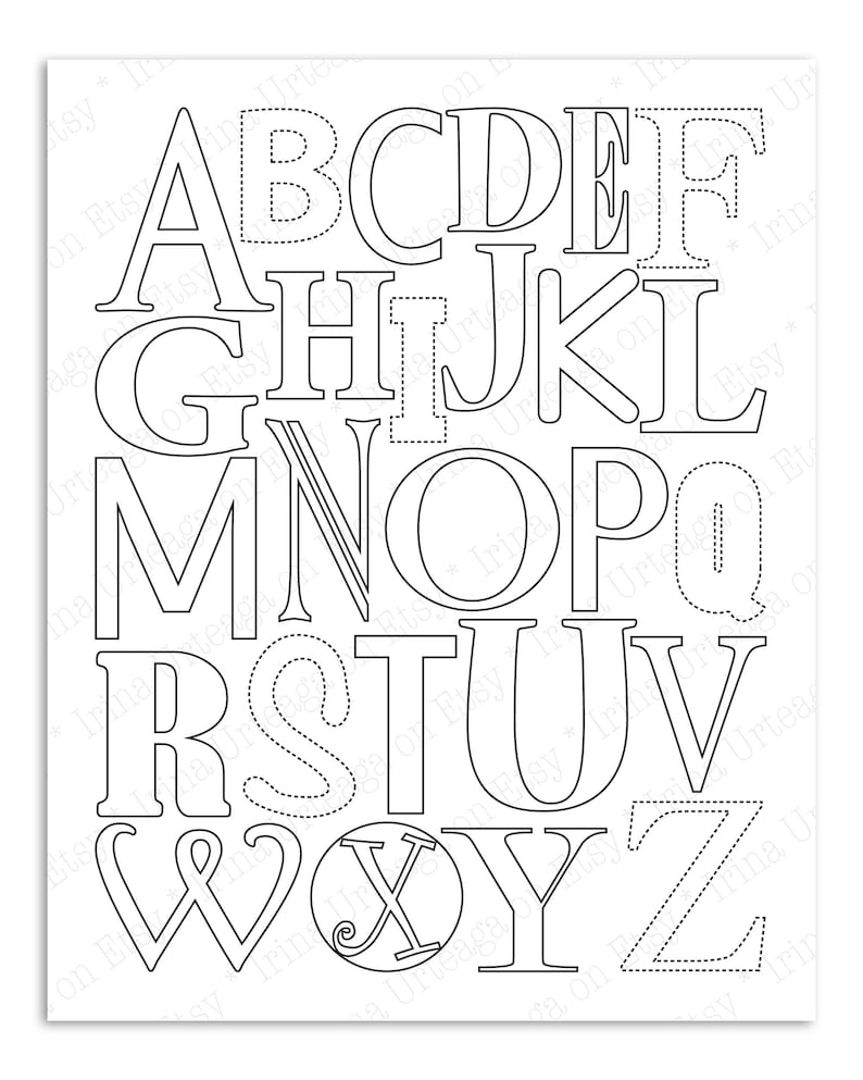 Printable Alphabet Coloring Poster for Kids Entertainment DIY - Etsy
