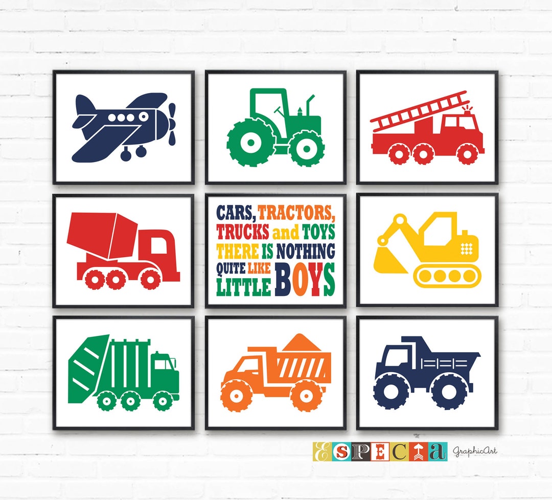 Cars Trucks Prints Printable Art for Toddler Boy Bedroom or - Etsy