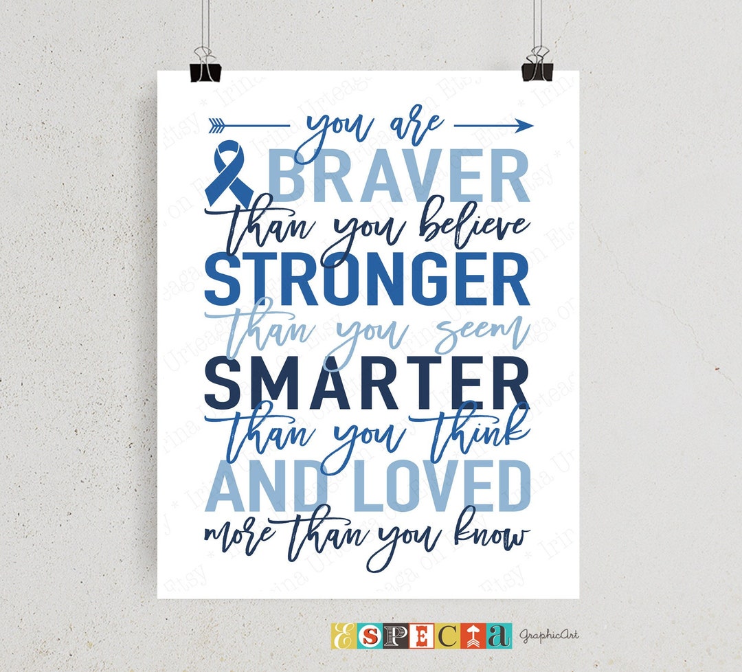 Colon Cancer Fighter Wall Art – Printable Motivational Quote for ...