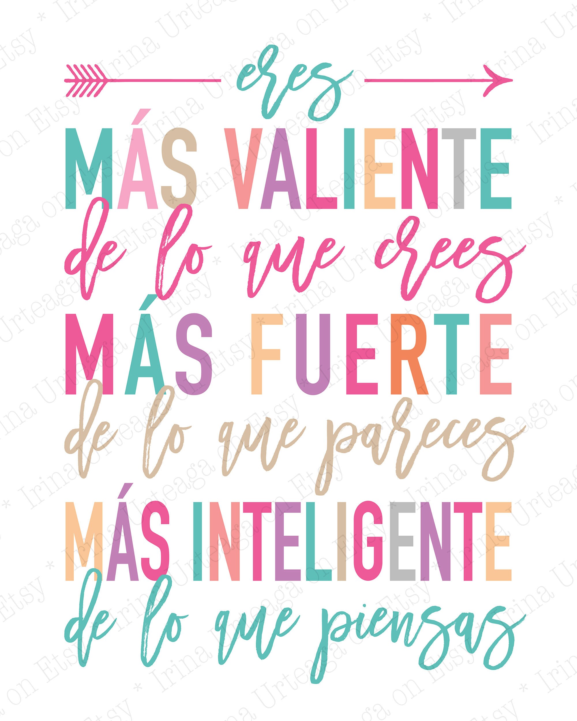 Printable Poster in Spanish for DIY Girl Room Decor You Are | Etsy