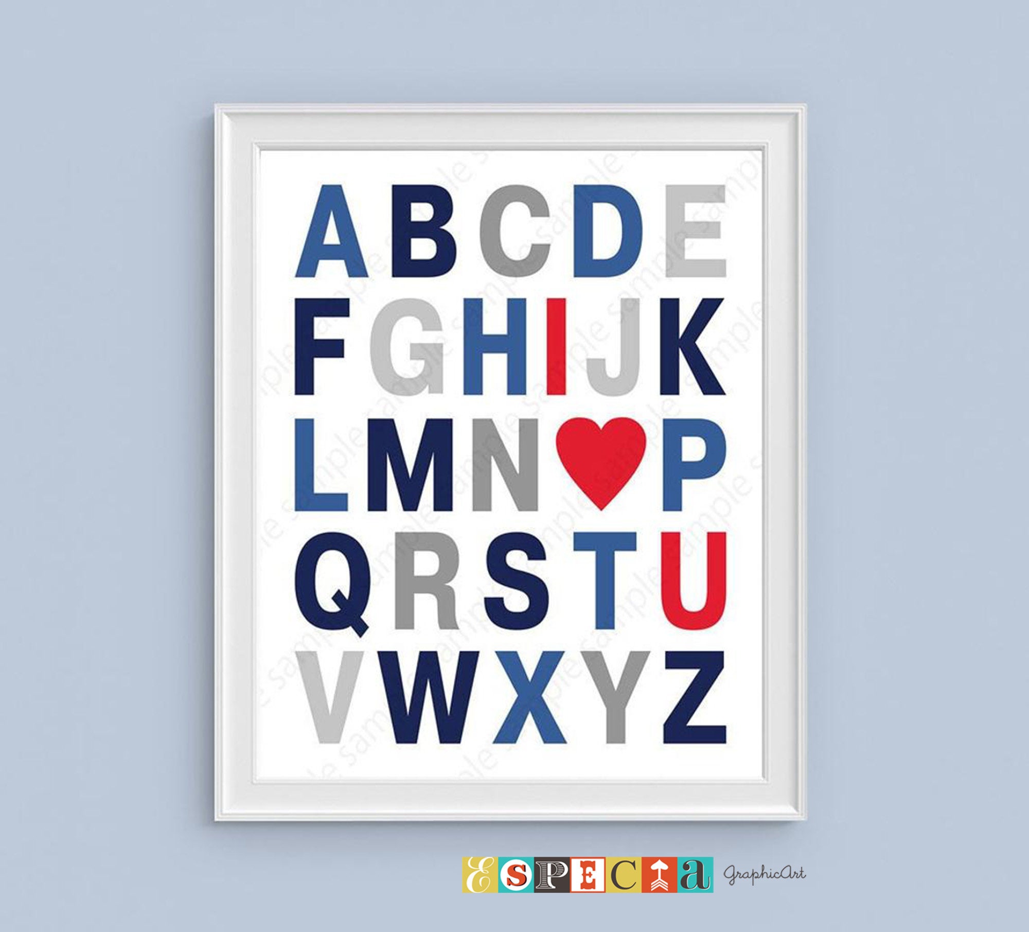 I Love you wall art ABC poster printable Alphabet for kids | Etsy