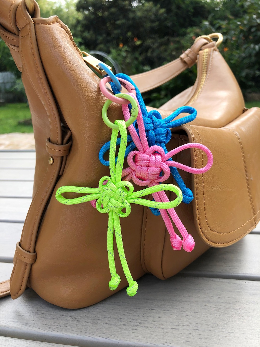 Chinese Knot Bag Charm: Handmade Lucky Paracord Keychain - Etsy