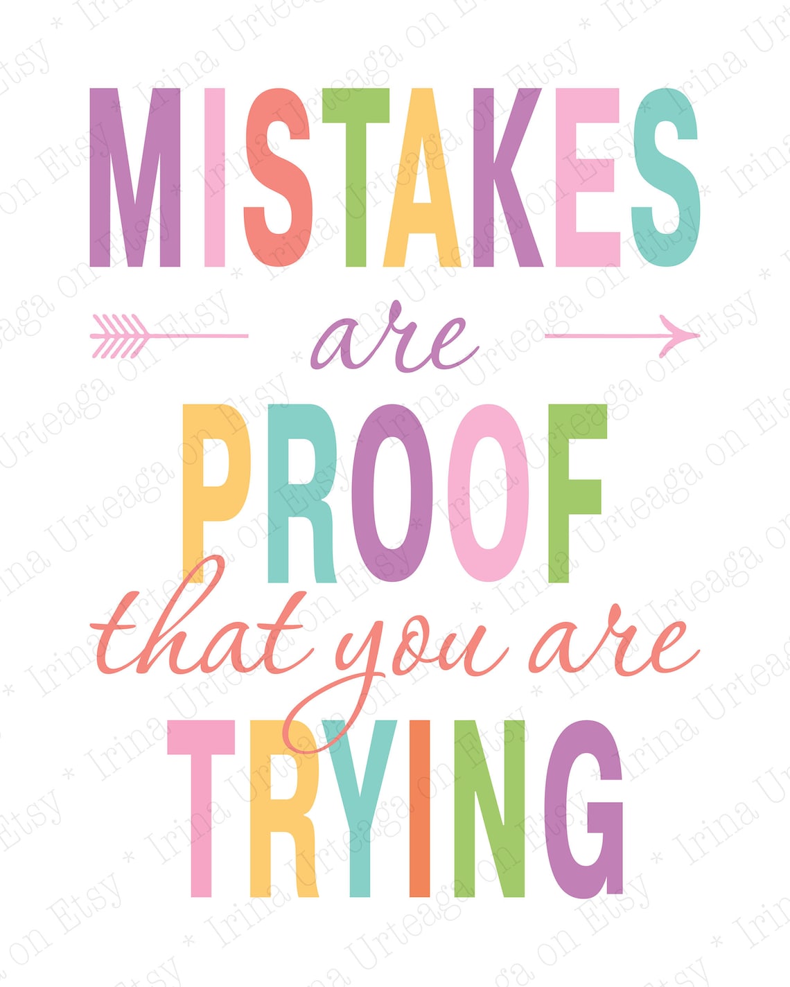 Mistakes Are Proof That You Are Trying Printable Poster for | Etsy