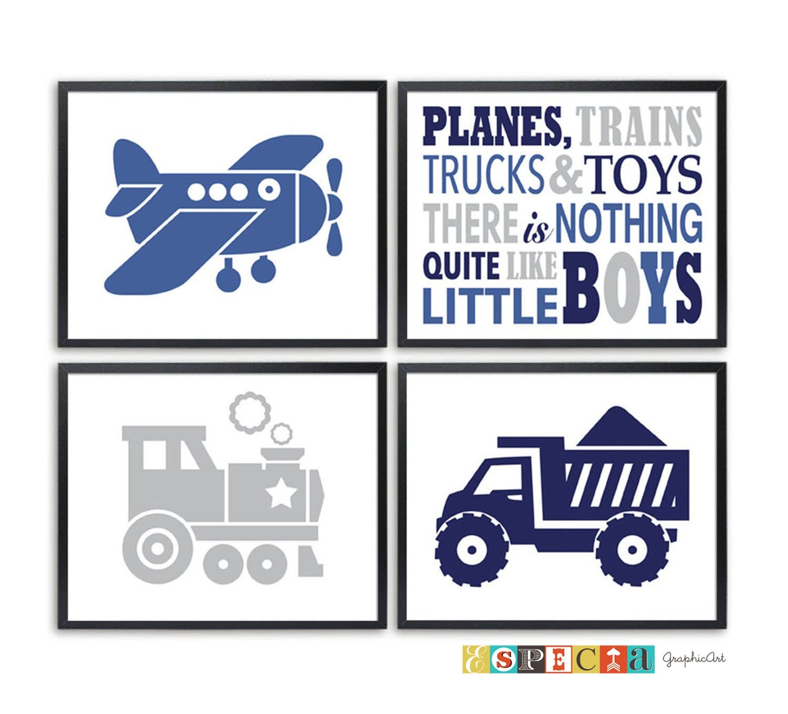 Сar Themed Boy Room Printable Wall Art, Transportation Nursery Prints ...