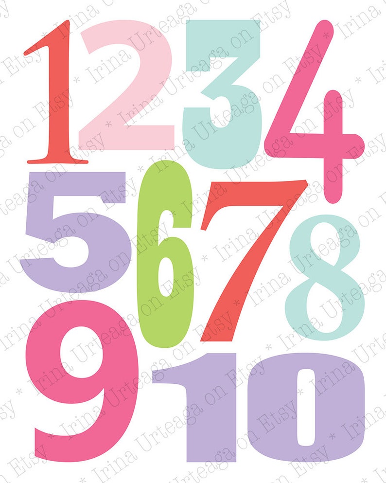 Alphabet Numbers Poster Set: Girl Nursery Wall Art (digital Download ...