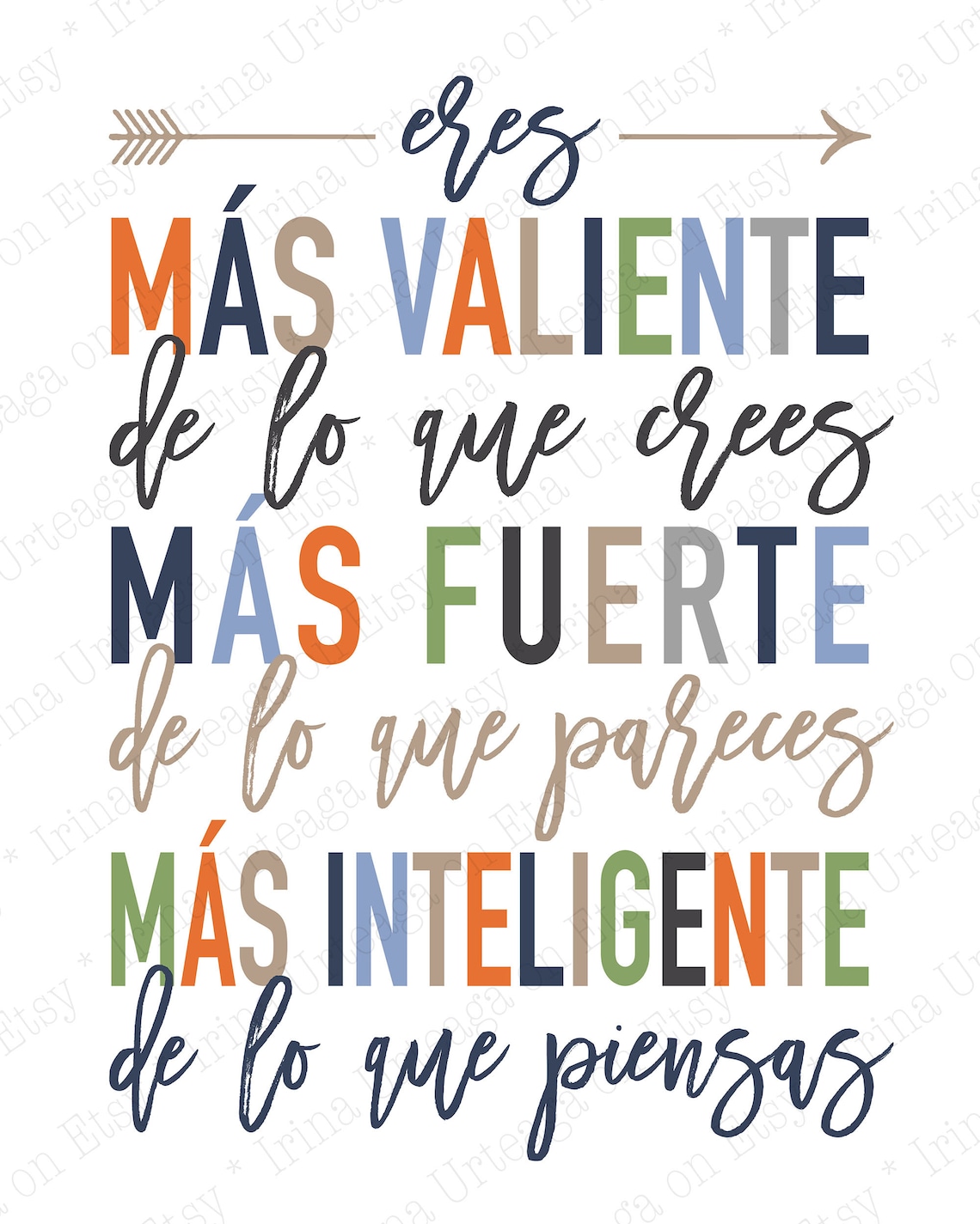 Spanish Quote Printable Poster for DIY Kids Room Decor You - Etsy