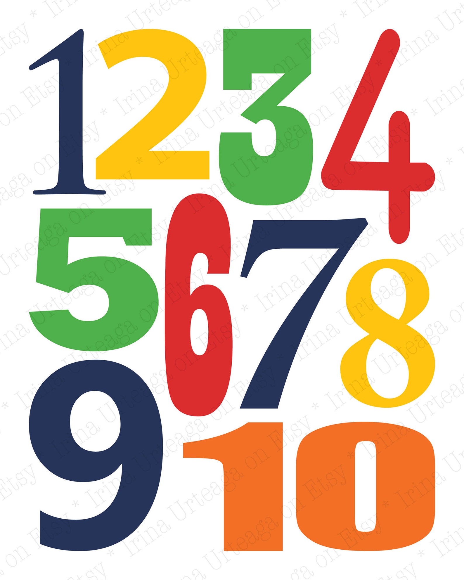 ABC and 123 Printable Art Digital Alphabet Prints for Toddler - Etsy