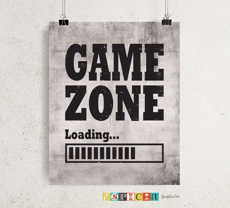 Game Zone Sign Printable Wall Art for Teen Boy Gaming Room | Etsy