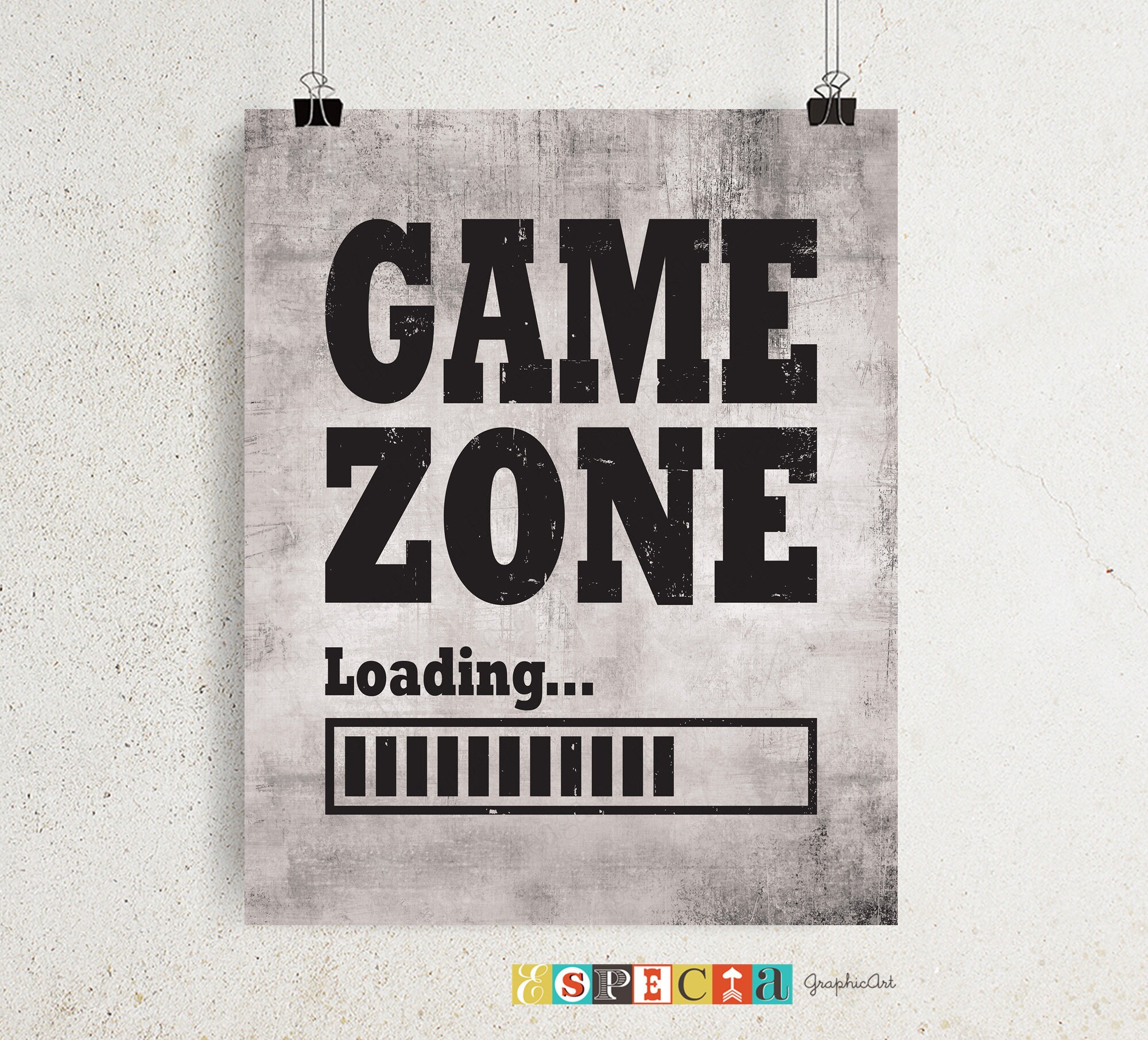 Game zone sign Printable wall art for Teen boy gaming room | Etsy
