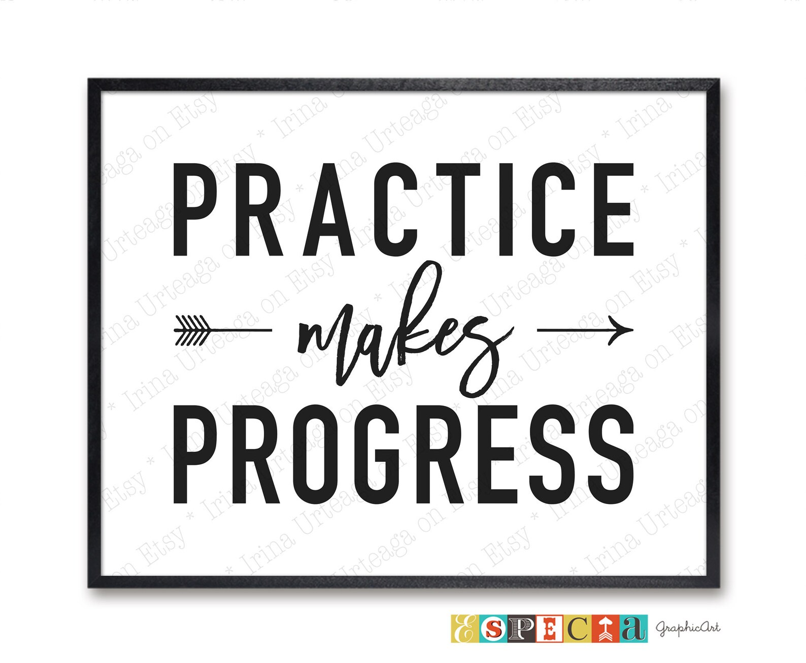Practice Makes Progress Printable Wall Art Print for DIY Kids - Etsy