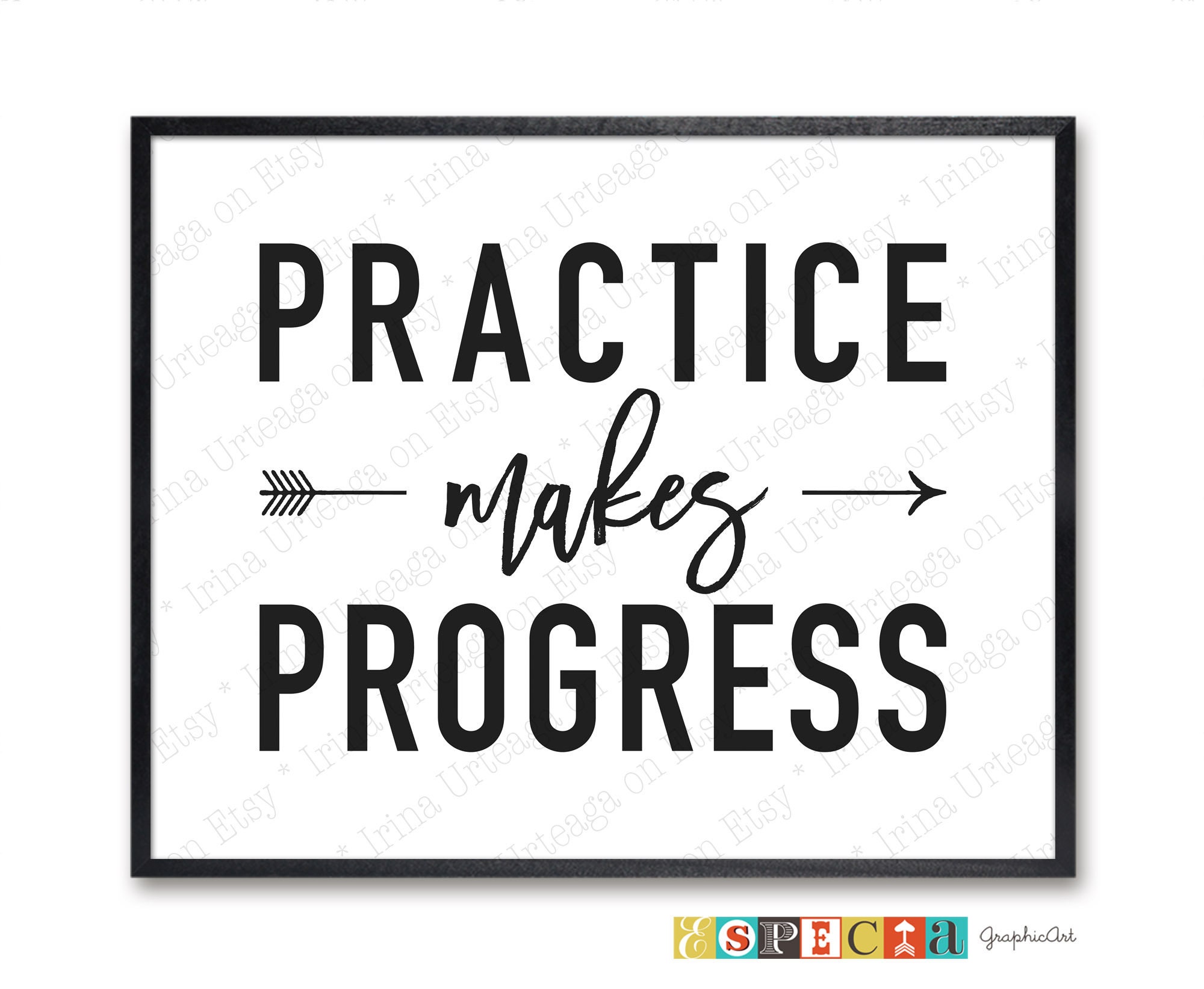 Practice Makes Progress Printable Wall Art Print for DIY Kids | Etsy