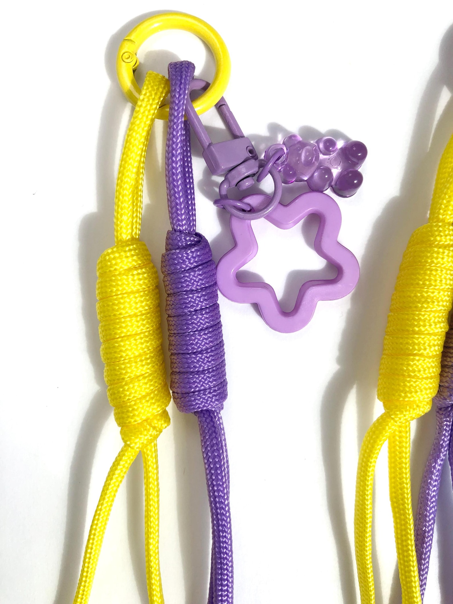 Cute Paracord Bag Charm, Star With Bear Keychain, Kawaii Rope Accessory ...