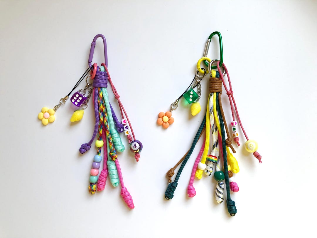 Lanyard Rope Bag Charm, Colorful Tassel Handbag Charms, Multi Color ...