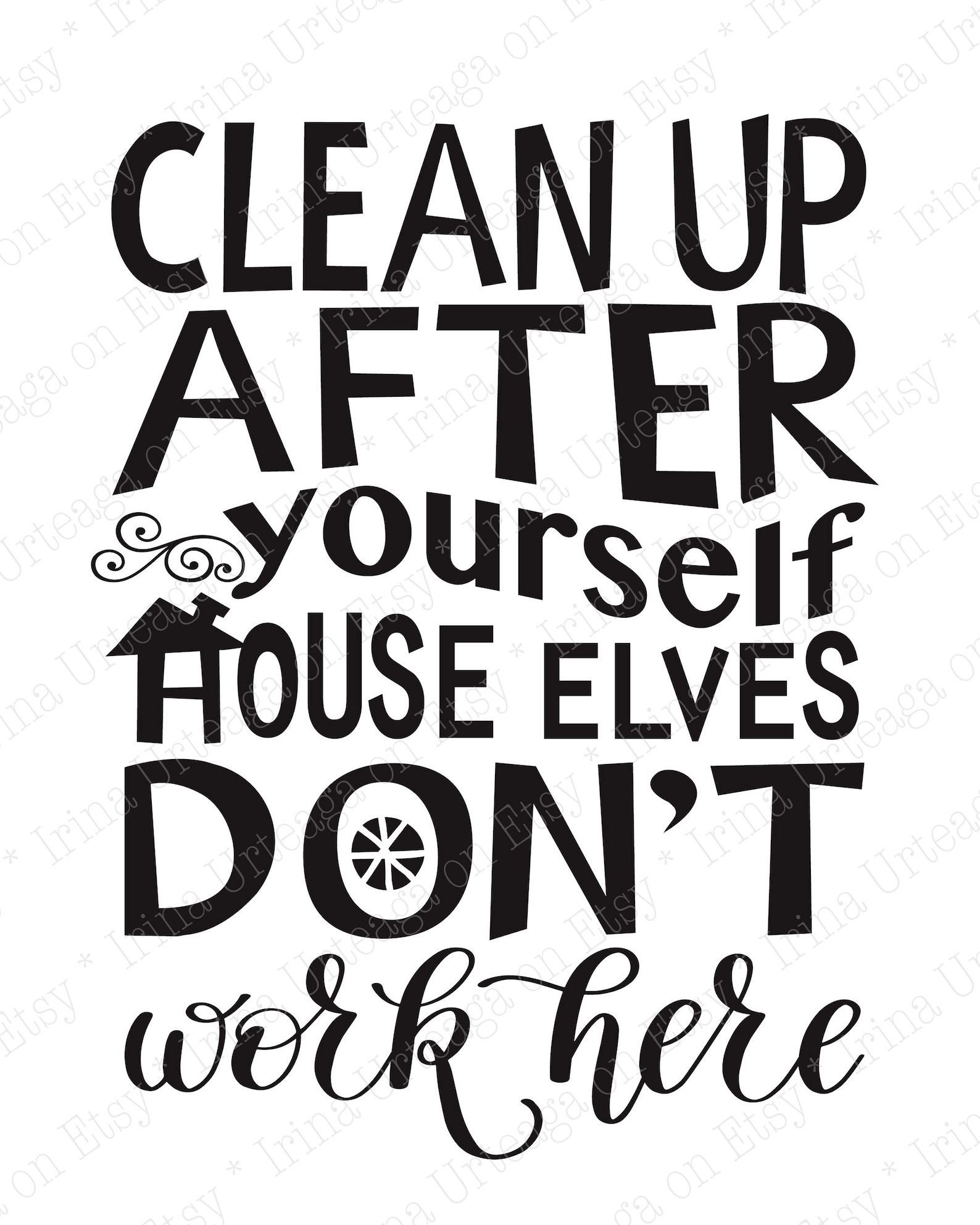 House Rules Printable Wall Art for DIY Kitchen Decor Clean up | Etsy