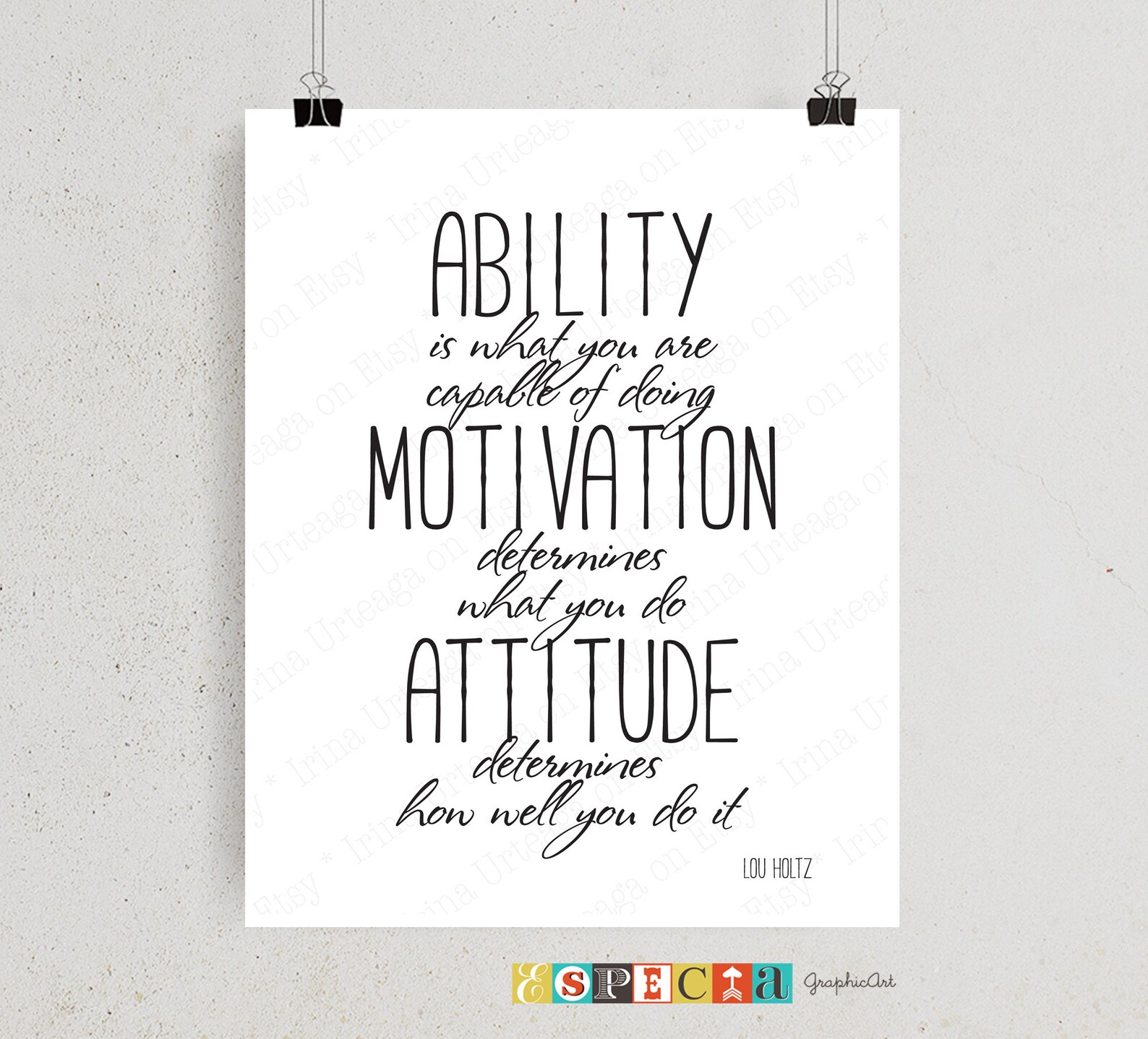 Ability Motivation Attitude Printable Poster 8x10 11x14 - Etsy