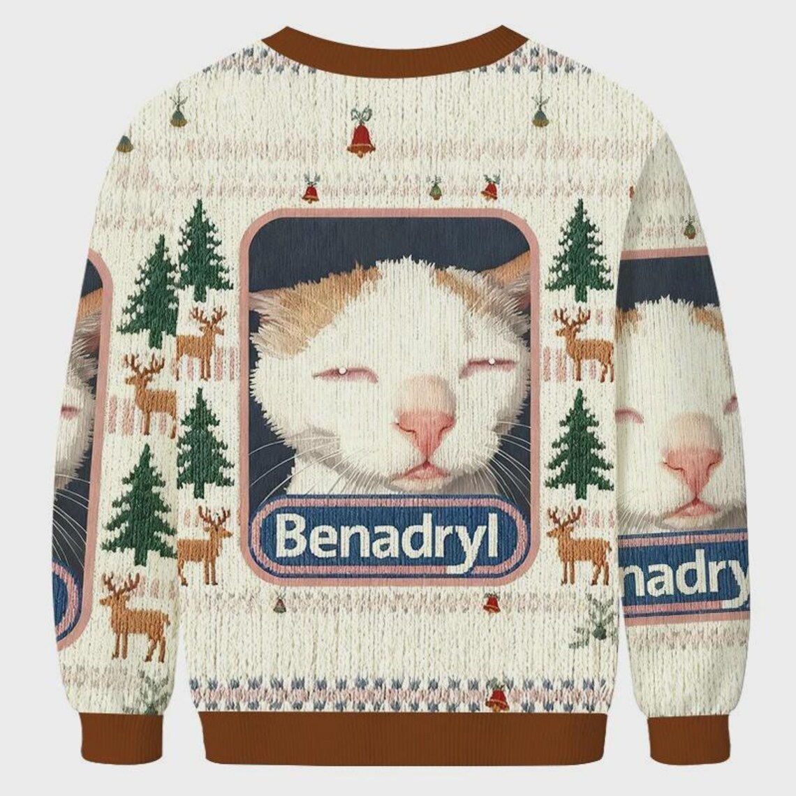 Benadryl Cat Meme Ugly Christmas Sweatshirt - Etsy