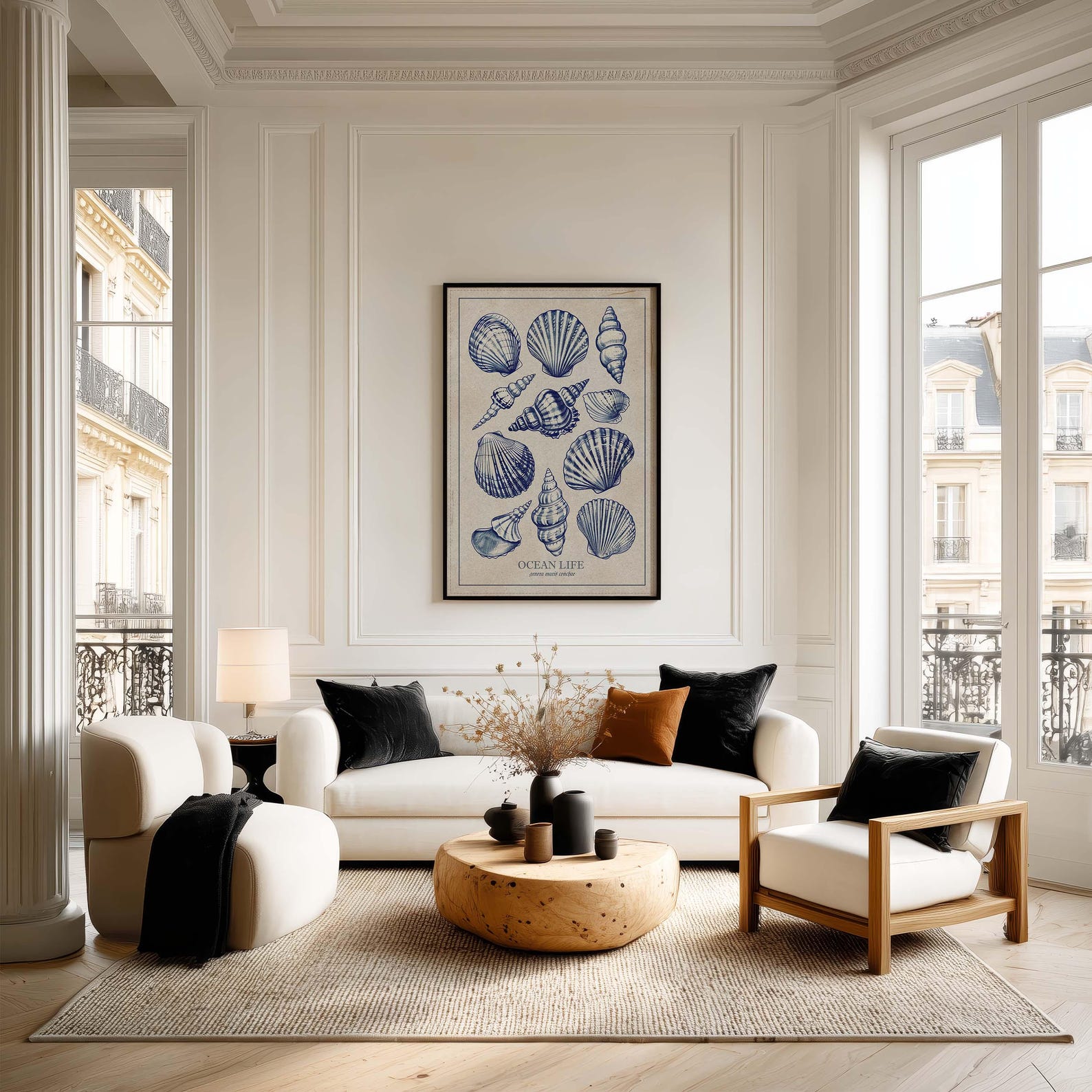 Vintage Modern Seashell Wall Art Print – Ocean Coastal Shell Poster ...