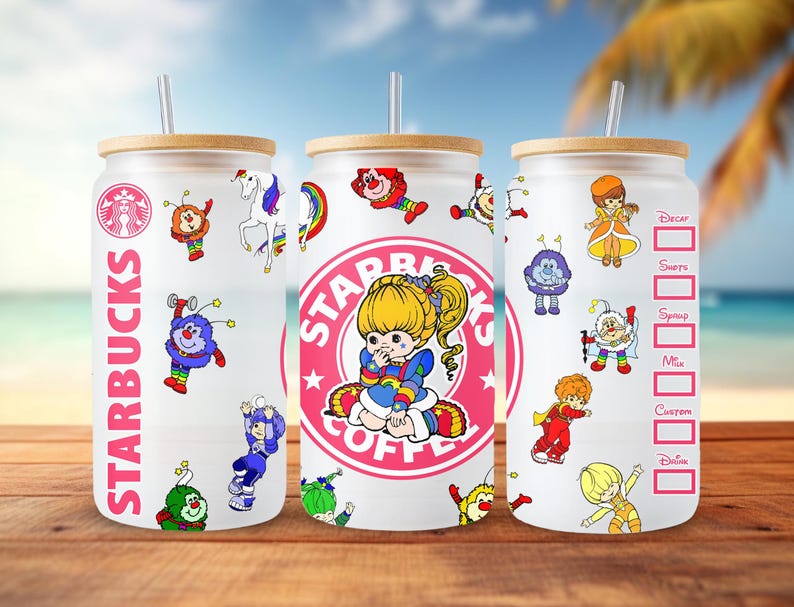 80s Strawberry Cartoon Glass Can Wrap (digital Download) - Etsy