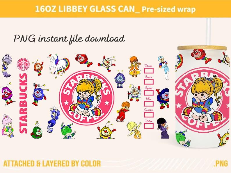 80s Strawberry Cartoon Glass Can Wrap (digital Download) - Etsy
