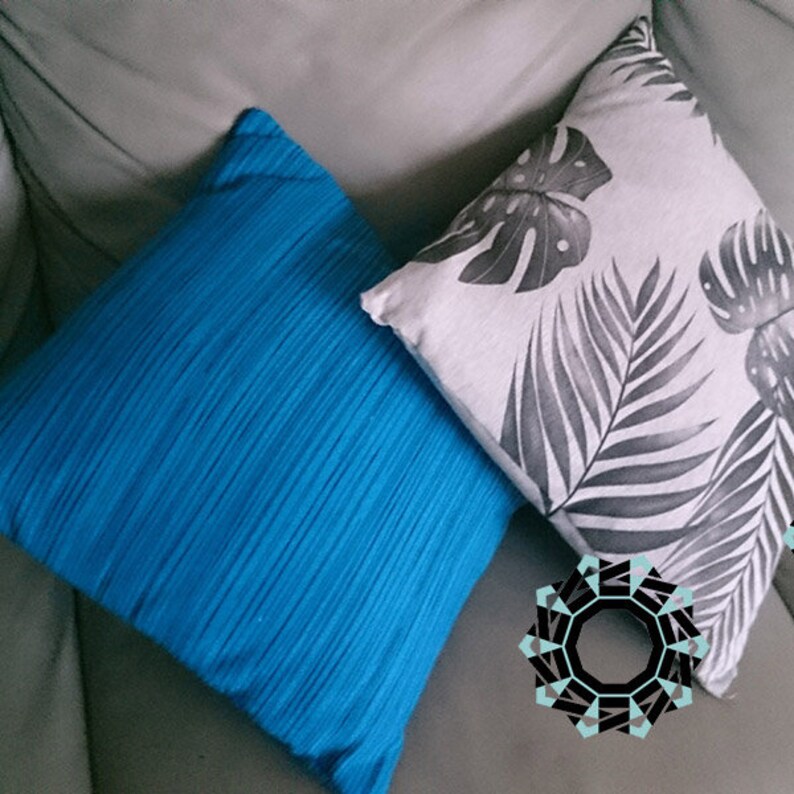 Blue Cushion Printed With a Stripes Pattern, Living Room Pillow, Home ...