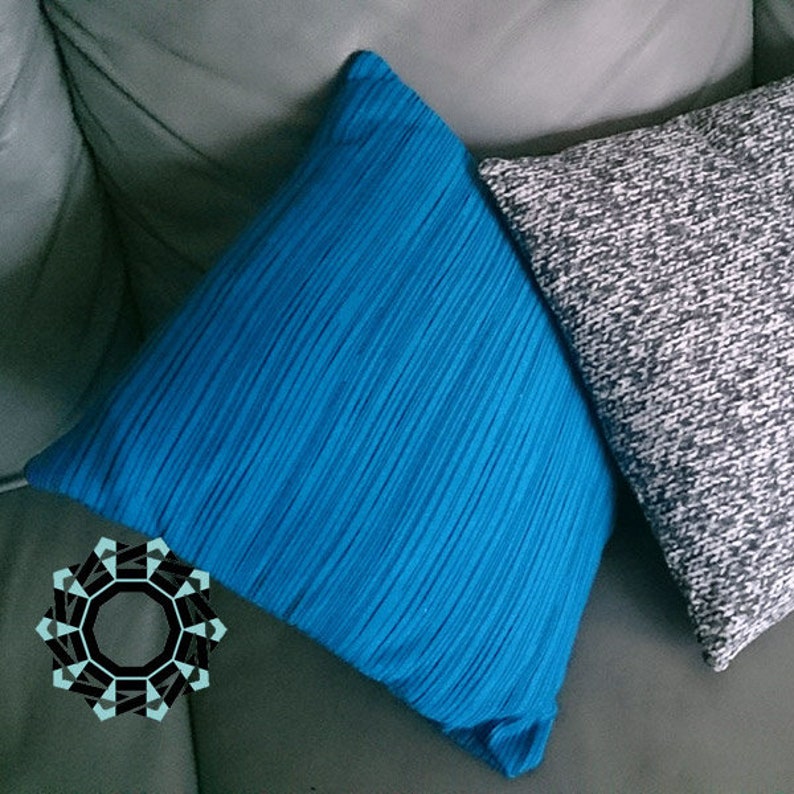 Blue Cushion Printed With a Stripes Pattern Living Room - Etsy