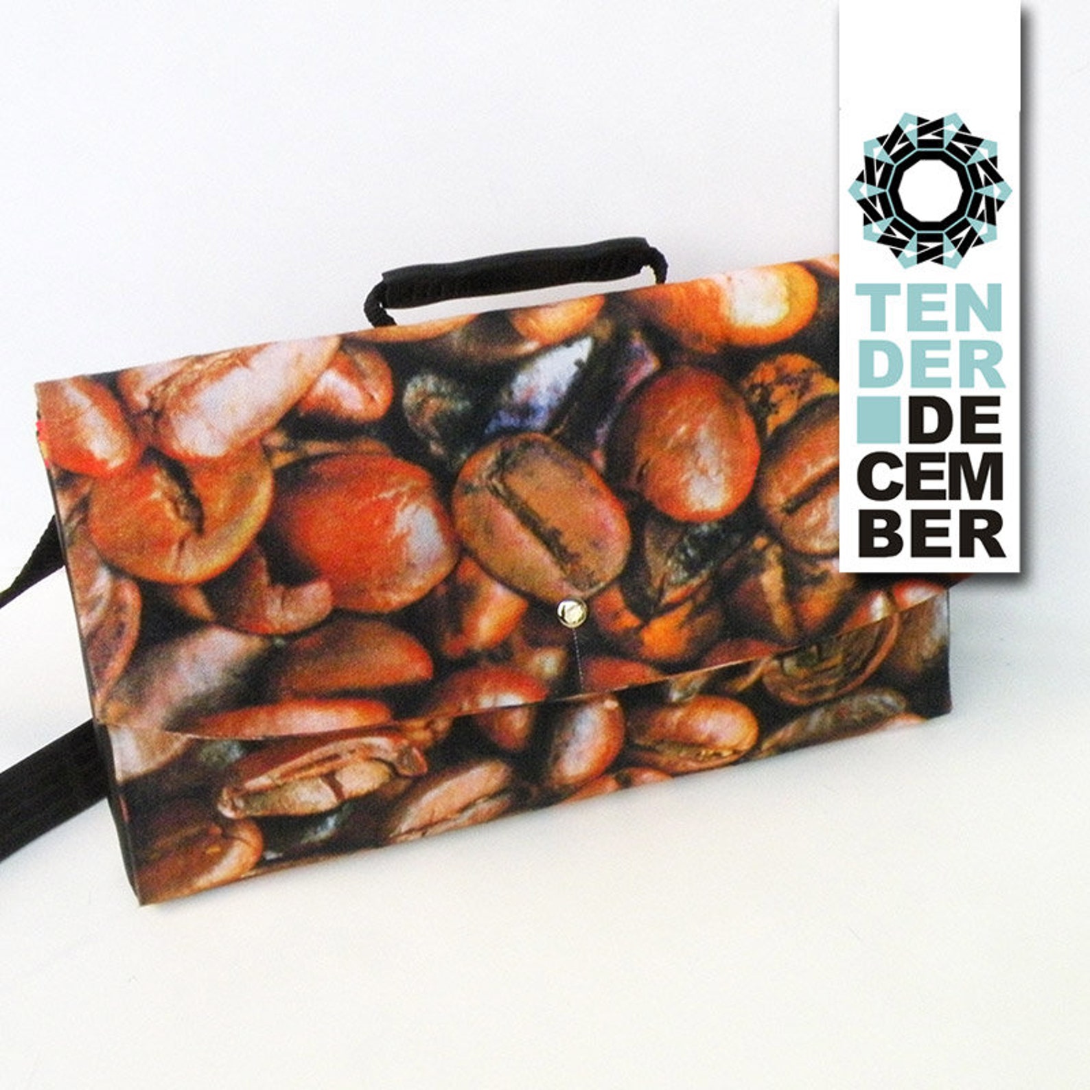 Brown Shoulder Bag, OOAK Casual Handbag, Coffee Theme Bag, Womans Brown ...