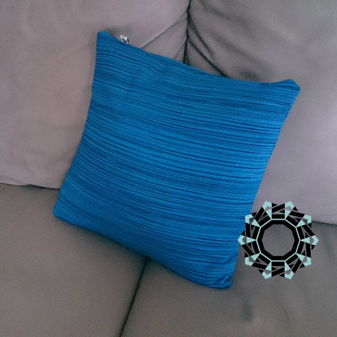 Blue Cushion Printed With a Stripes Pattern Living Room - Etsy