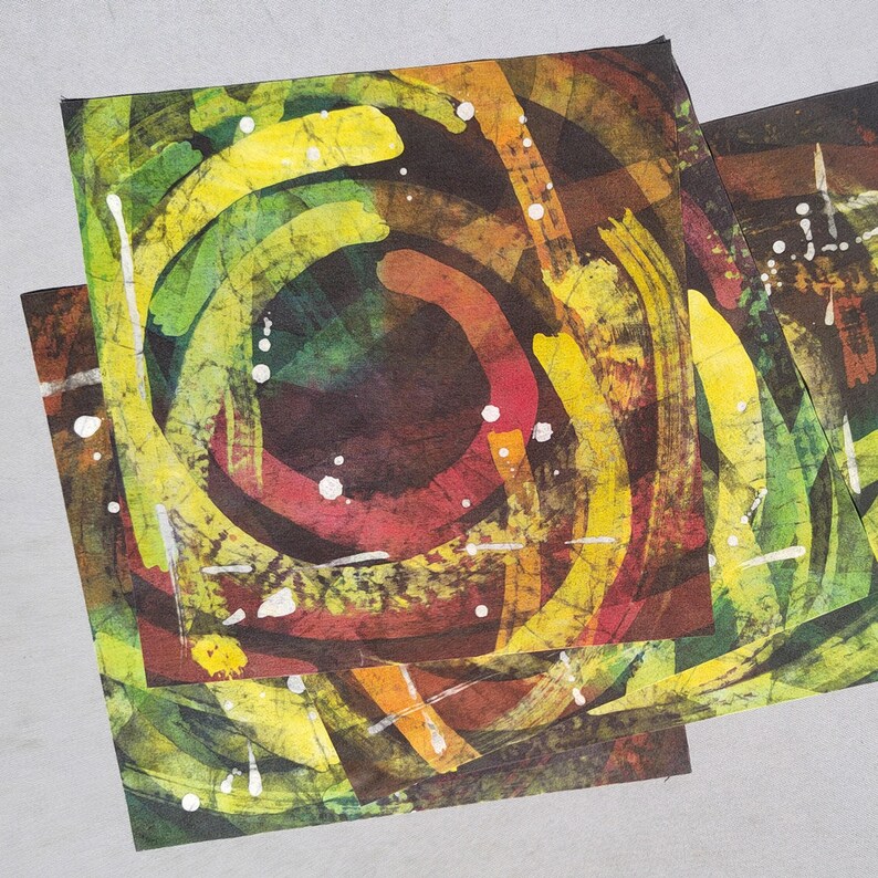 Batik, Painting, Textil Table Decoration, Ooak Handmade Textile, Unique ...