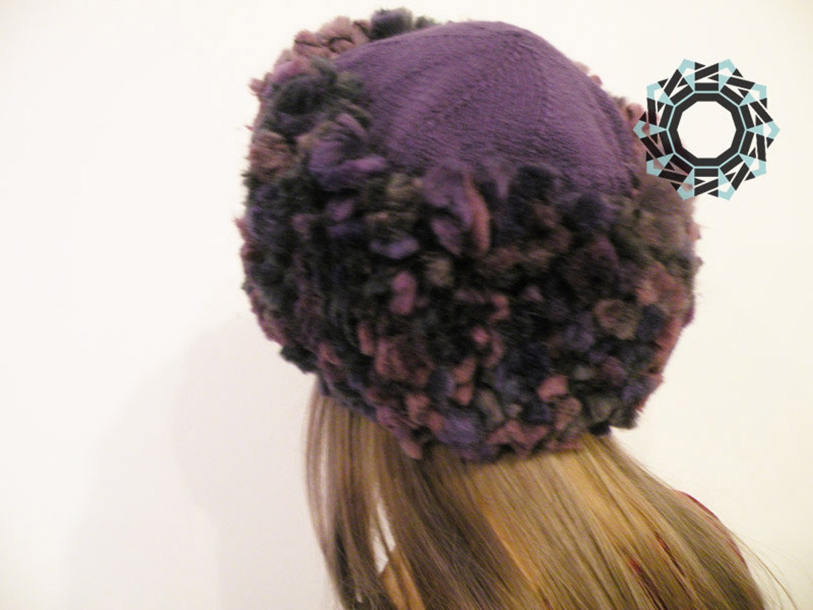 Fluffy Beanie Purple Cap Winter Hat Woman Fluffy Winter - Etsy