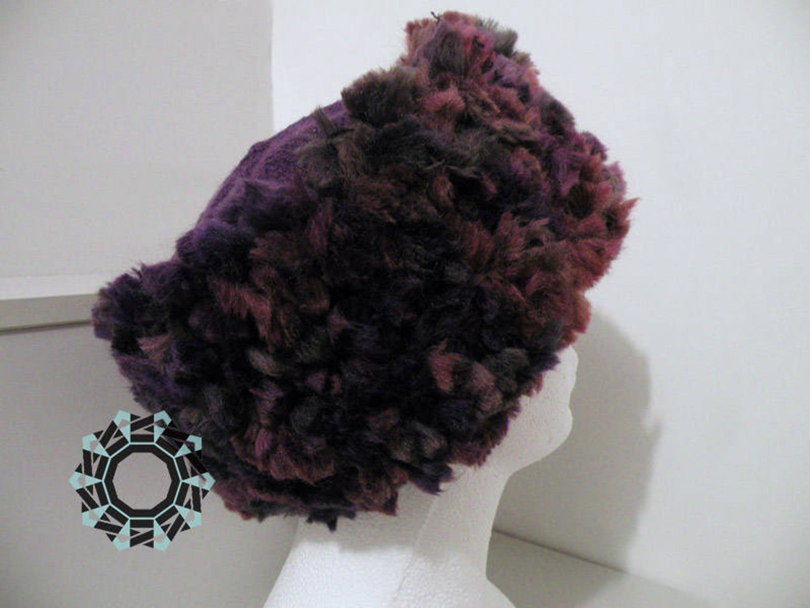 Fluffy Beanie Purple Cap Winter Hat Woman Fluffy Winter - Etsy