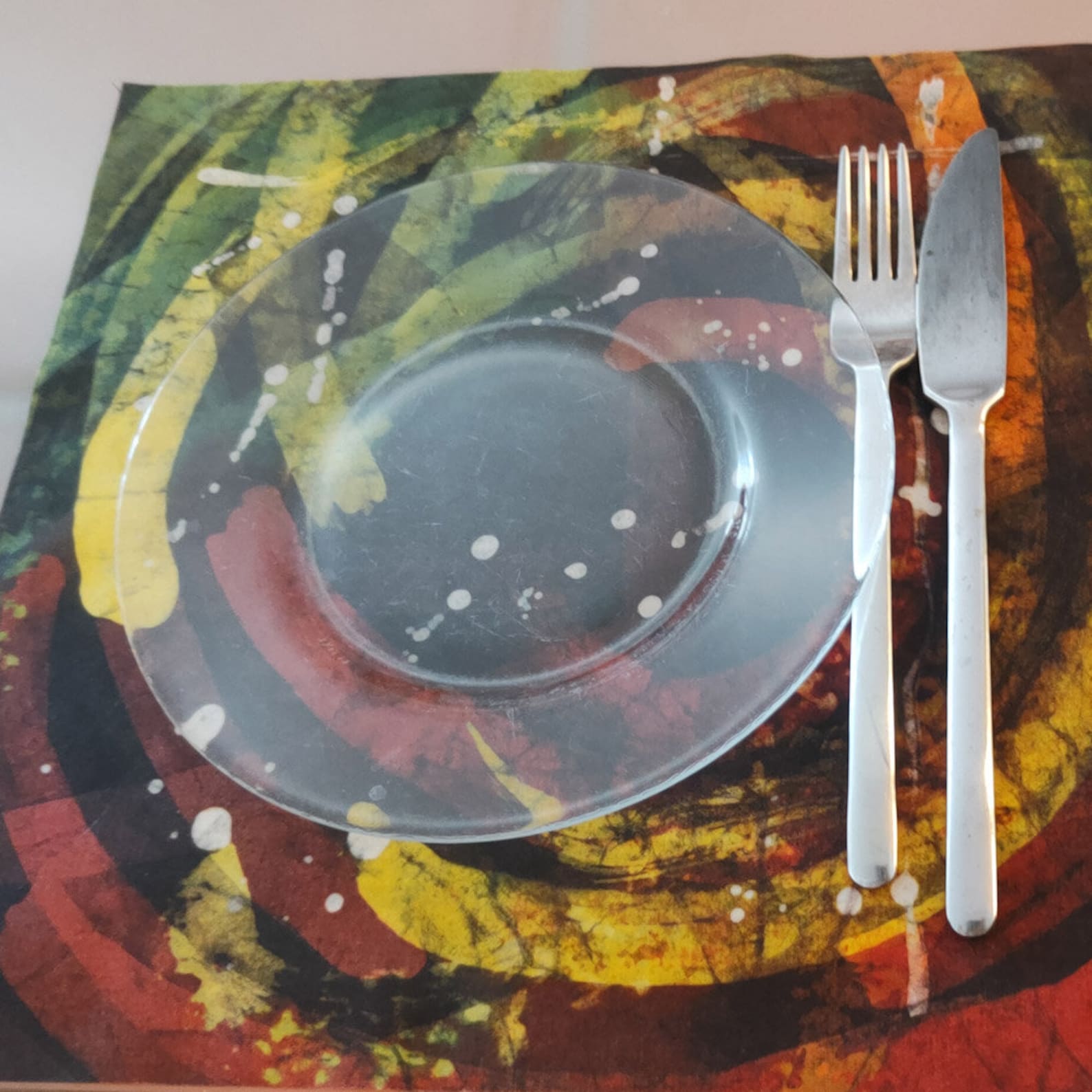 Batik, Painting, Textil Table Decoration, Ooak Handmade Textile, Unique ...