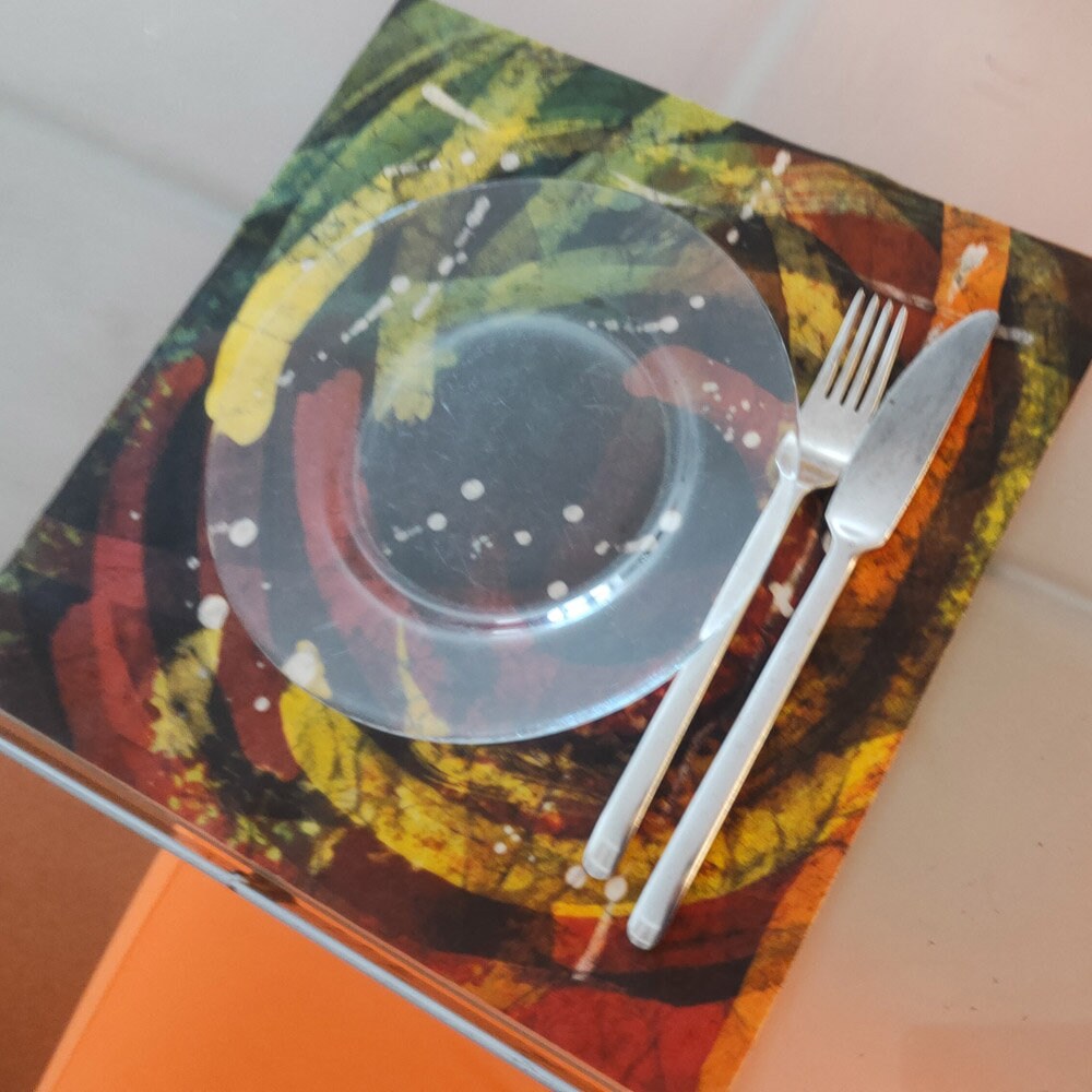 Batik, Painting, Textil Table Decoration, Ooak Handmade Textile, Unique ...