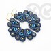 OOAK Blue and Gold Semicircle Soutache Earrings, Navy Blue Round ...