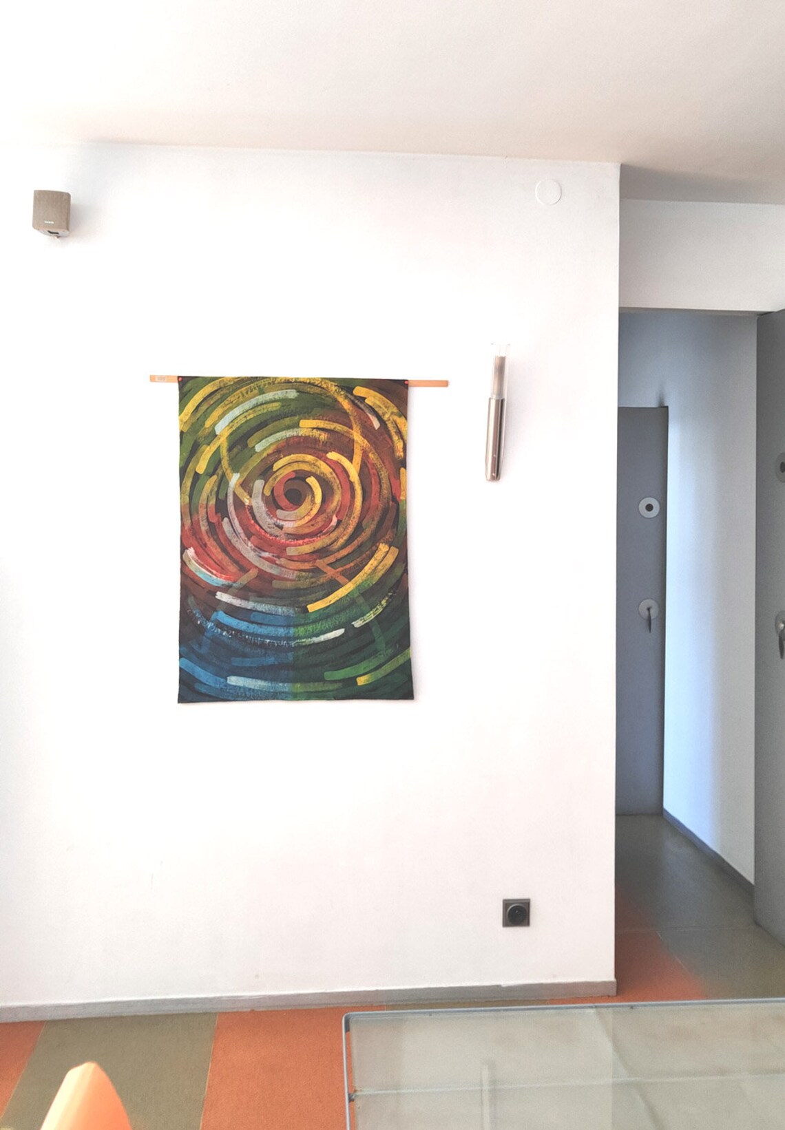 Batik, Painting, Textil Wall Decoration, Ooak Handmade Textile Mandala ...