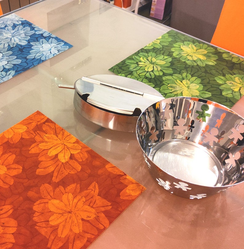 Batik, Painting, Textil Table Decoration, Ooak Handmade Textile, Unique ...