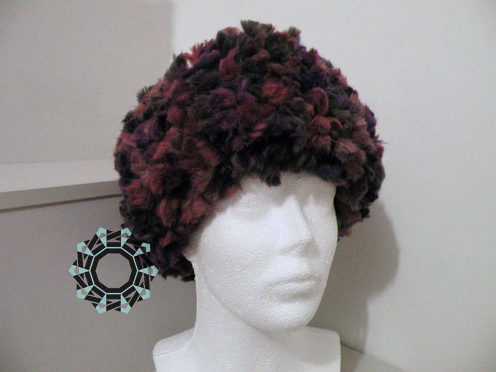 Fluffy Beanie, Purple Cap, Winter Hat Woman, Fluffy Winter Cap, Fluffy ...