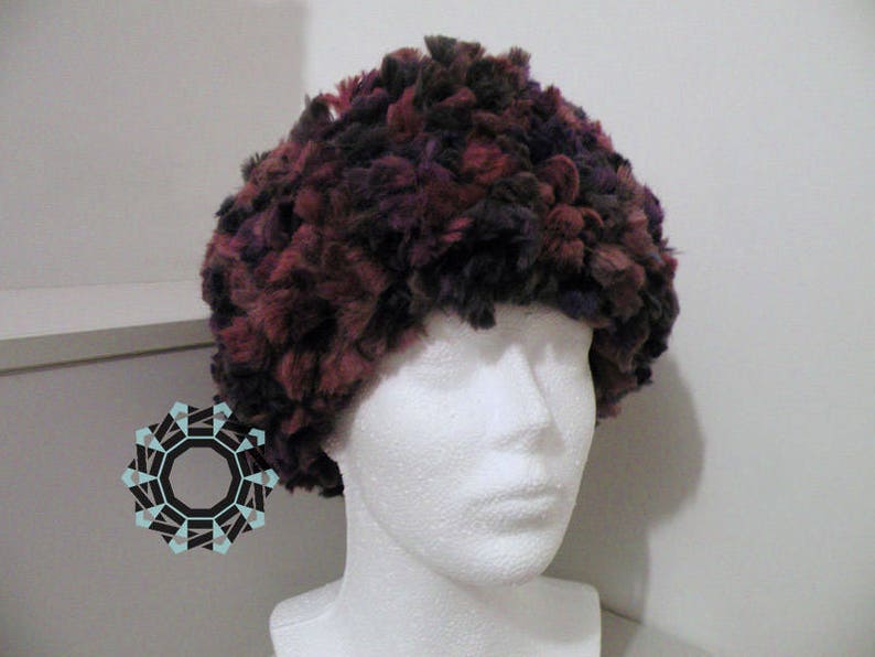 Fluffy Beanie, Purple Cap, Winter Hat Woman, Fluffy Winter Cap, Fluffy ...