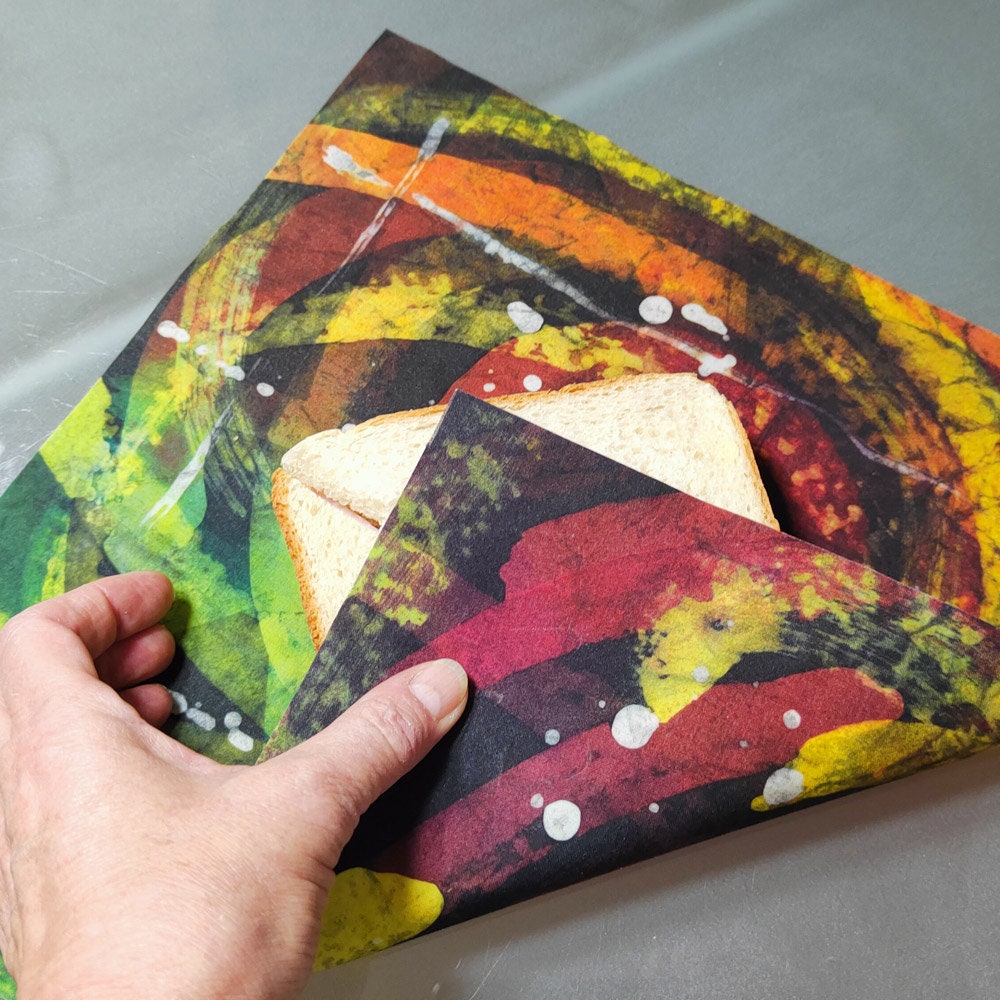 Batik, Painting, Textil Table Decoration, Ooak Handmade Textile, Unique ...