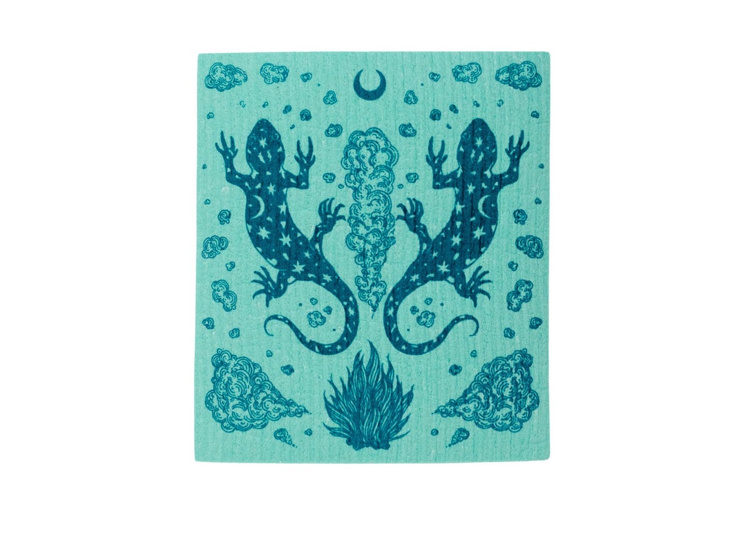 Salamander Shrine Mint Swedish Dish Cloth Sponge - Etsy