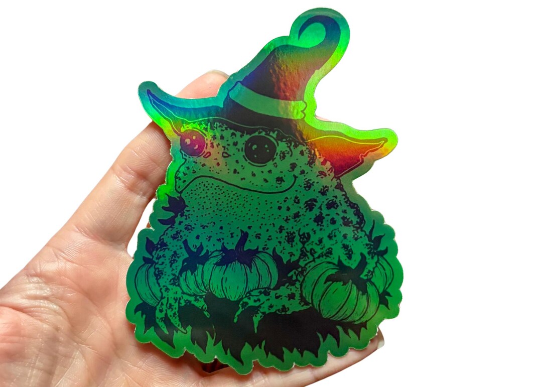 Limited Edition Green Witch Toad Holographic Sticker - Etsy