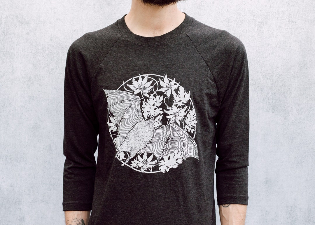 Vampire Bat Unisex Screen Print Baseball Tee - Etsy