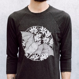 Vampire Bat Unisex Screen Print Baseball Tee - Etsy